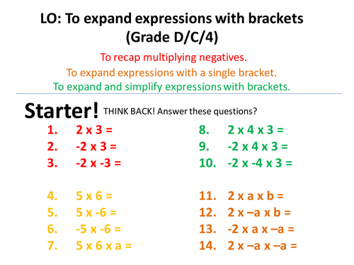 Algebra bundle! (Y=Mx+c, expanding and factorising, indices ...
