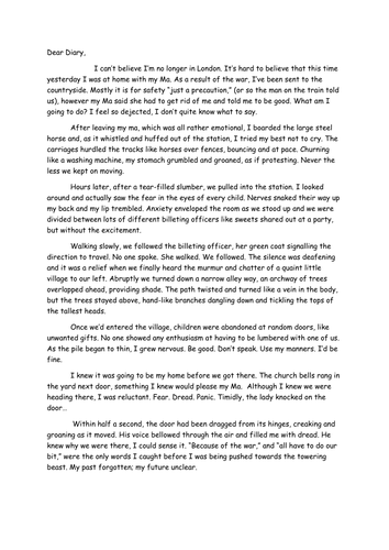 Goodnight Mr Tom diary | Teaching Resources