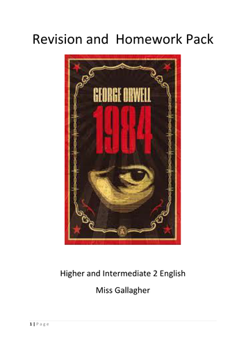 Nineteen Eighty Four (1984) by George Orwell | Teaching Resources