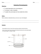Chromatography analysis and modelling lesson with worksheet - Ofsted ...