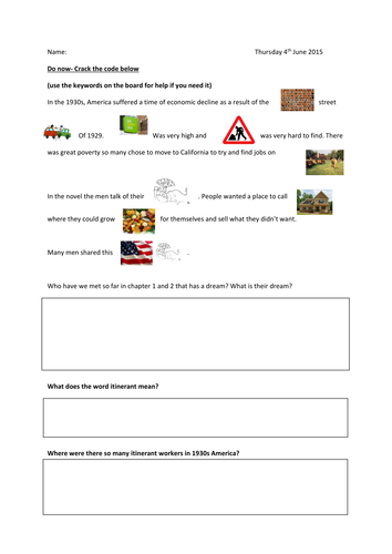 OF MICE AND MEN- Character- LENNIE | Teaching Resources