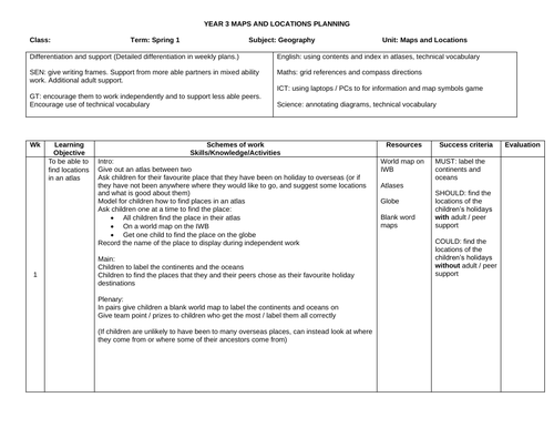 Maps and Locations KS2 Planning and Resources | Teaching Resources