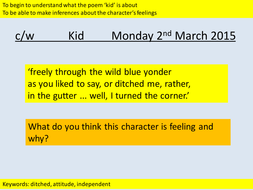 POETRY- Kid by Simon Armitage -introduction | Teaching Resources