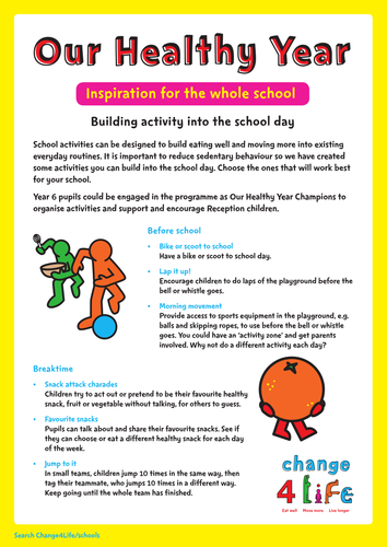 Our Healthy Year - Change4Life Toolkit | Teaching Resources
