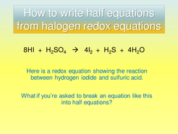 AQA A-level / AS Halide ions (their redox reactions with sulfuric acid ...