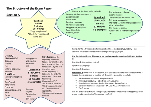 Structure & Descriptive Writing - AQA New Spec | Teaching Resources