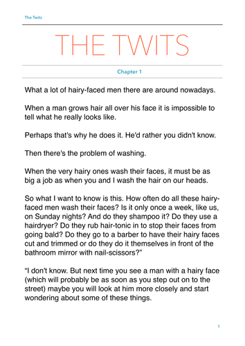 Roald Dahl - The Twits | Teaching Resources