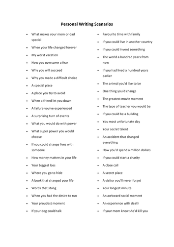 Personal Writing GCSE English | Teaching Resources