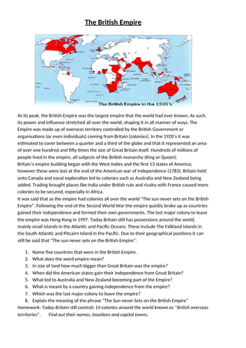 The British Empire | Teaching Resources