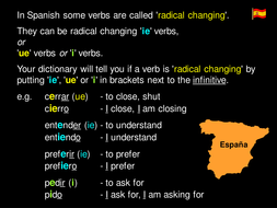 Radical Changing Verbs in the Present Tense | Teaching Resources