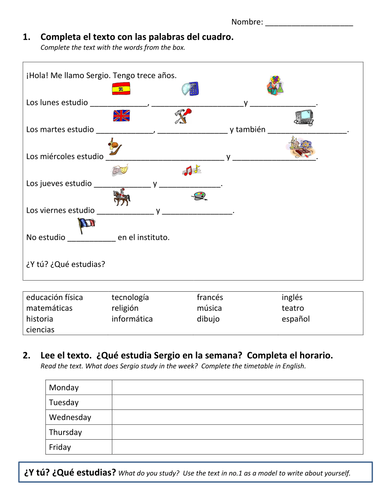 Mira 1_Mod. 2 - En el instituto_Ud. 2: ¿Qué estudias? Lesson 1 ...
