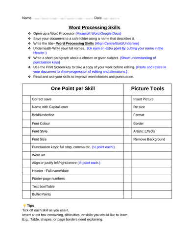 Introduction to Word Processing Skills in Microsoft Word , Google Docs ...