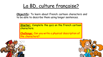 {FREE} Allez 2 - unit 1.5 -La BD - French cartoon characters {EDITABLE ...
