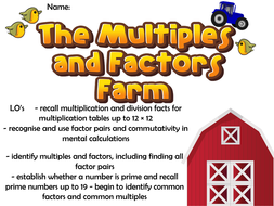 Multiples and Factors Farm- KS2 Topic Intro Lessons | Teaching Resources