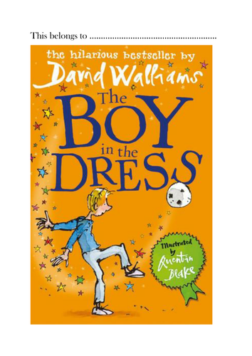 The Boy in the Dress by David Walliams - workbook | Teaching Resources