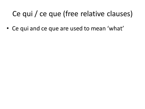 Relative clauses (qui, que, dont, ce qui, ce que) | Teaching Resources