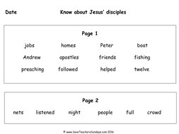 The Disciples KS1 Lesson Plan and Worksheet | Teaching Resources