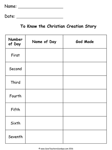 The Creation Story KS1 Lesson Plan and Worksheet | Teaching Resources