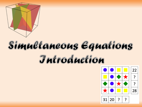 Simultaneous Equations Introduction | Teaching Resources Simultaneous Equations Introduction | Teaching Resources