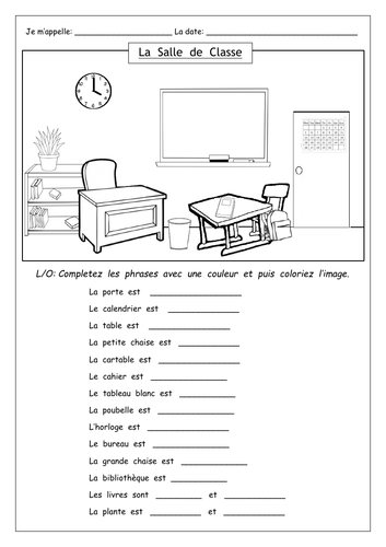 FRENCH - Dans La Salle de Classe - Worksheets | Teaching Resources