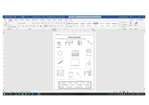 FRENCH - Dans La Salle de Classe - Worksheets | Teaching Resources