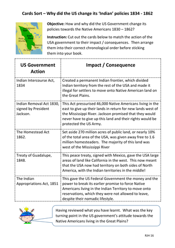 Why did the US Government change its policies towards Native Americans ...