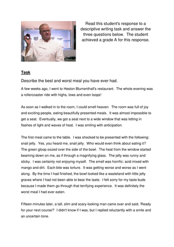 Descriptive Writing - Resources for GCSE English | Teaching Resources