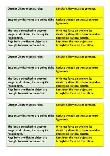 KS4 AQA GCSE Biology (Science) The Eye Lesson & Activities | Teaching ...