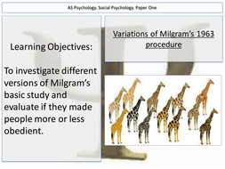 Milgram's Variations sheets to complete and PPT | Teaching Resources