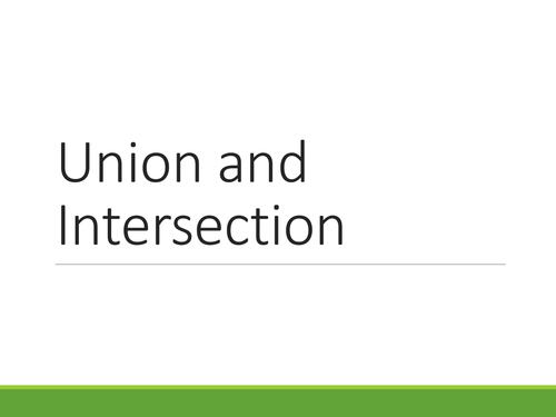 Union and intersection of sets | Teaching Resources