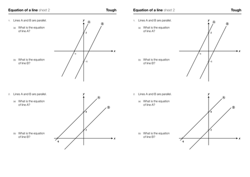 Straight line graphs (post-2016 new GCSE-style question) | Teaching ...