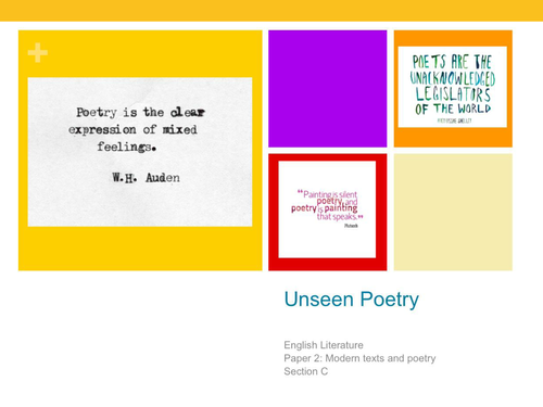 AQA 9-1 Unseen Poetry (meaning & context/language & imagery) | Teaching ...