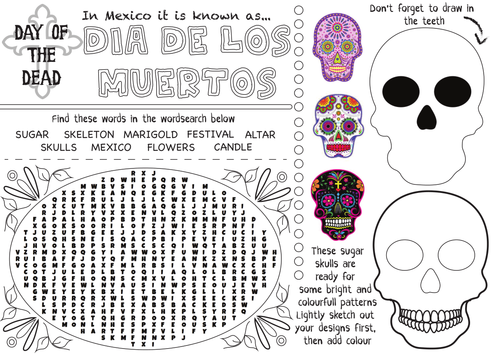 Halloween/Day of the Dead Activity Worksheets - set of 2 | Teaching ...