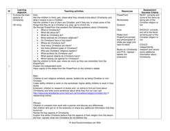 KS1 Christianity Lesson Plan, PowerPoint and Worksheets | Teaching ...