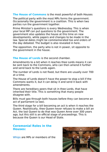 Parliament | Teaching Resources