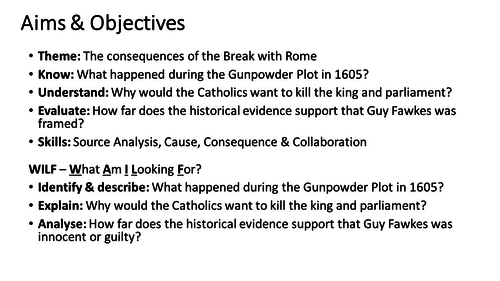 Card Sort: Chronology of the Gunpowder Plot, 1605 | Teaching Resources