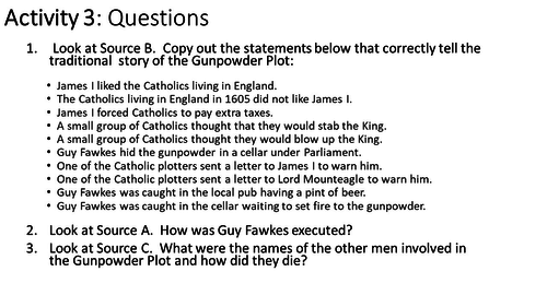 Card Sort: Chronology of the Gunpowder Plot, 1605 | Teaching Resources