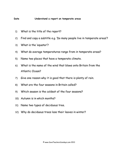 KS2 Non-Chronological Reports Planning and Resources (Weather and ...