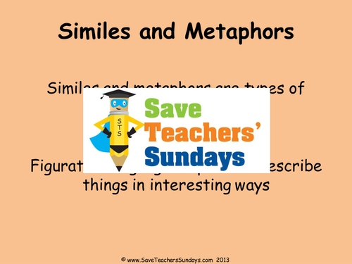 Similes and Metaphors Lesson Plan and Worksheets | Teaching Resources