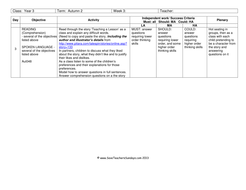 Year 3 /4 Short Story Comprehension Lesson Plan, Text and Worksheets 5 ...