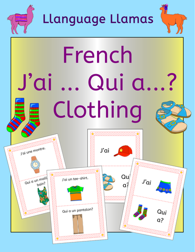 French I have ... Who has...? Clothing Vocabulary Game - 2 sets for ...