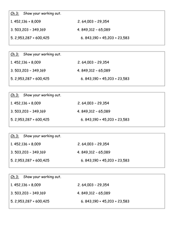 Addition and Subtraction week resources for Y6 | Teaching Resources