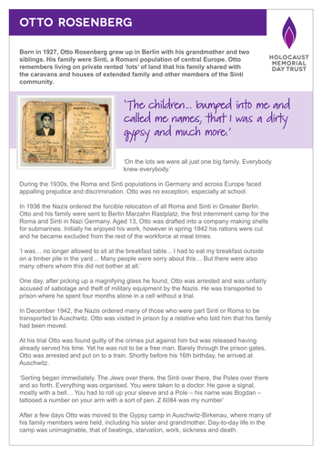 Holocaust Memorial Day 2017: Life stories | Teaching Resources