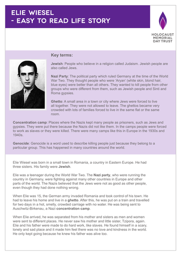 Holocaust Memorial Day 2017: Easy to read life stories | Teaching Resources