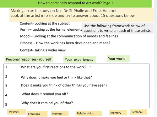 KS3 Art Nature project-plant 3D forms: Ernst Haeckel, Niki De St Phalle ...