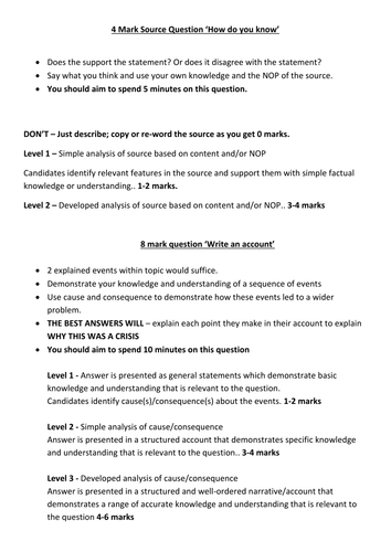 New AQA History GCSE Paper 1 "how to" guides to answer the exam ...