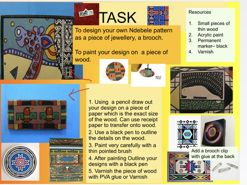 KS3 Art Using Ndebele art culture design symmetry pattern to make a ...