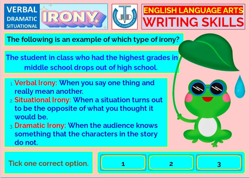 IRONY - VERBAL, SITUATIONAL AND DRAMATIC: SCAFFOLDING NOTES | Teaching ...