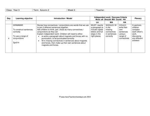 Sentence Structure and Using Connectives Lesson Plan and Worksheets ...