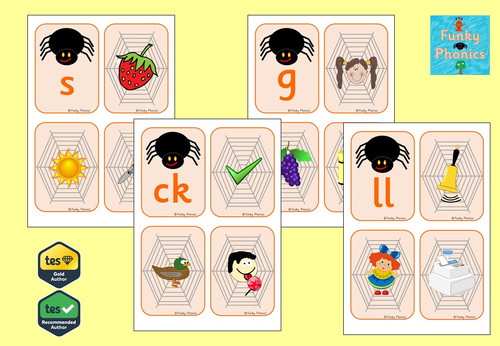 Phonics Phase 2 Spider Sounds Card Games | Teaching Resources